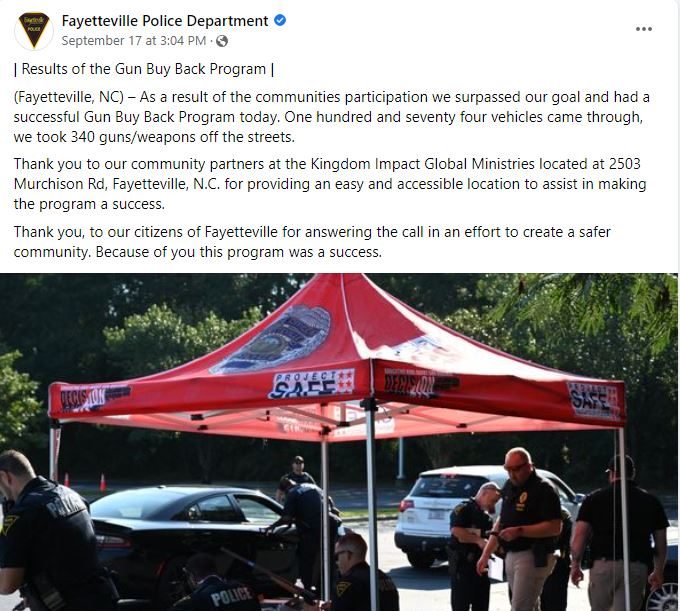 Fayetteville police unironically brag about paying people $150 each for ...